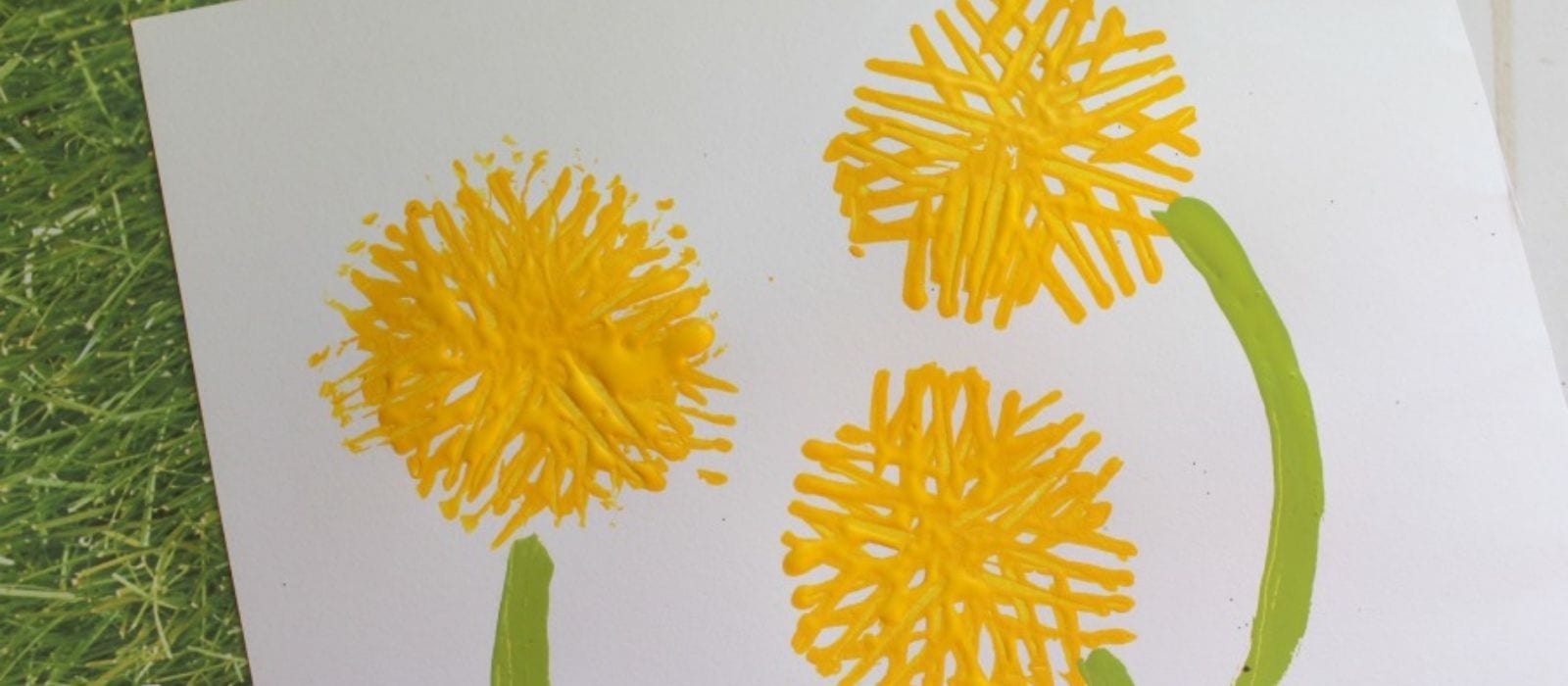 Fork Stamped Dandelions Craft - Unique Gifter