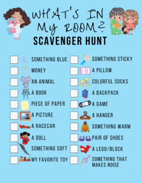 FREE Printable Indoor "In My Room" Scavenger Hunt - Unique Gifter