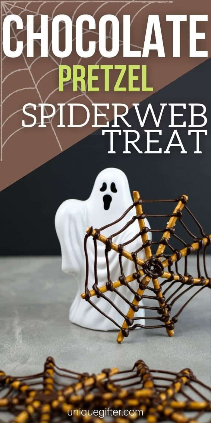 Chocolate Pretzel Spiderweb Halloween Snack - Unique Gifter