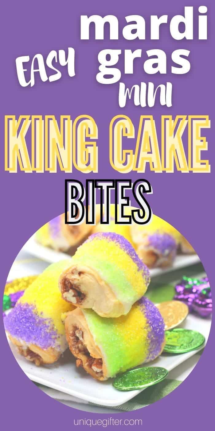 Mardi Gras Easy Mini King Cake Bites - Unique Gifter