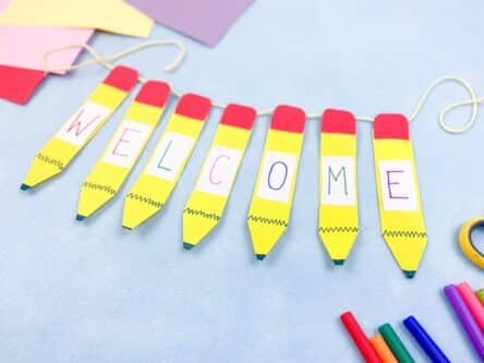 Colorful Pencil Welcome Banner Craft: DIY Tutorial - Unique Gifter