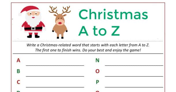 Printable Christmas Games and Activities for Kids - Unique Gifter