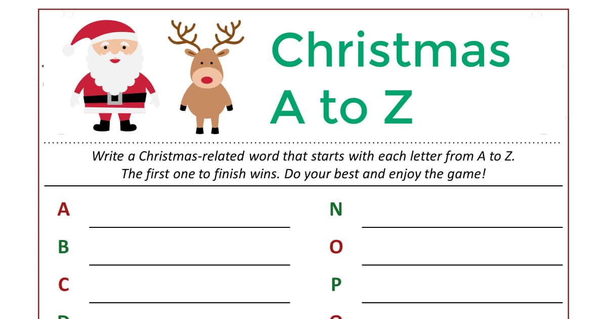 Printable Christmas Games and Activities for Kids - Unique Gifter