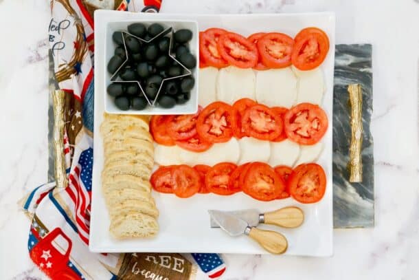 Fresh Mozzarella Patriotic Flag Appetizer - Unique Gifter